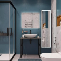 Мебель для ванной DIWO Элиста 80 чёрный мрамор, с раковиной Moduo 55 Leaf (555132) с доставкой и ...