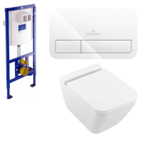 Комплект подвесного унитаза с инсталляцией Villeroy&Boch Finion белый с ...